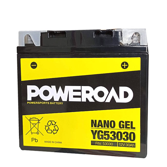 YG53030 Non-DG Nano Gel Battery Poweroad. Alt: 12N243 53030 (CYG53030 ...